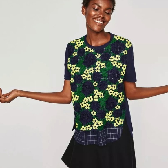 Zara | Tops | 5 For 2 Nwot Zara Crochet Windowpane Lace Over Top | Poshmark